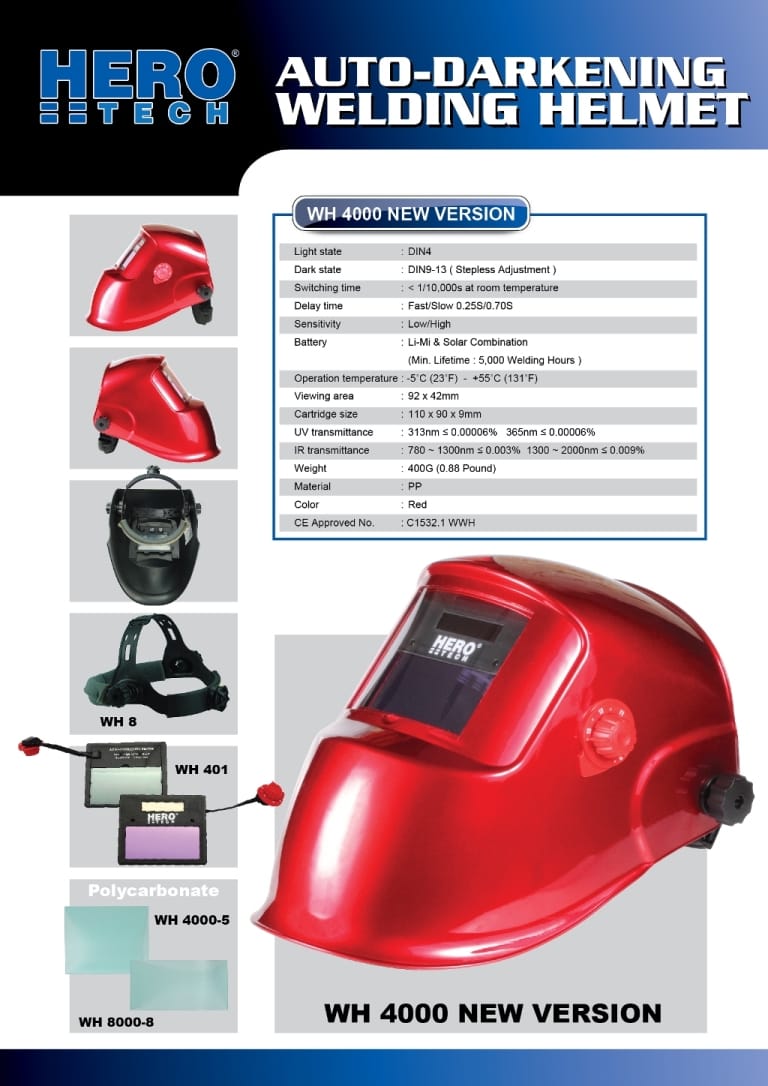 HERO TECH AUTO-DARKENING WELDING HELMET